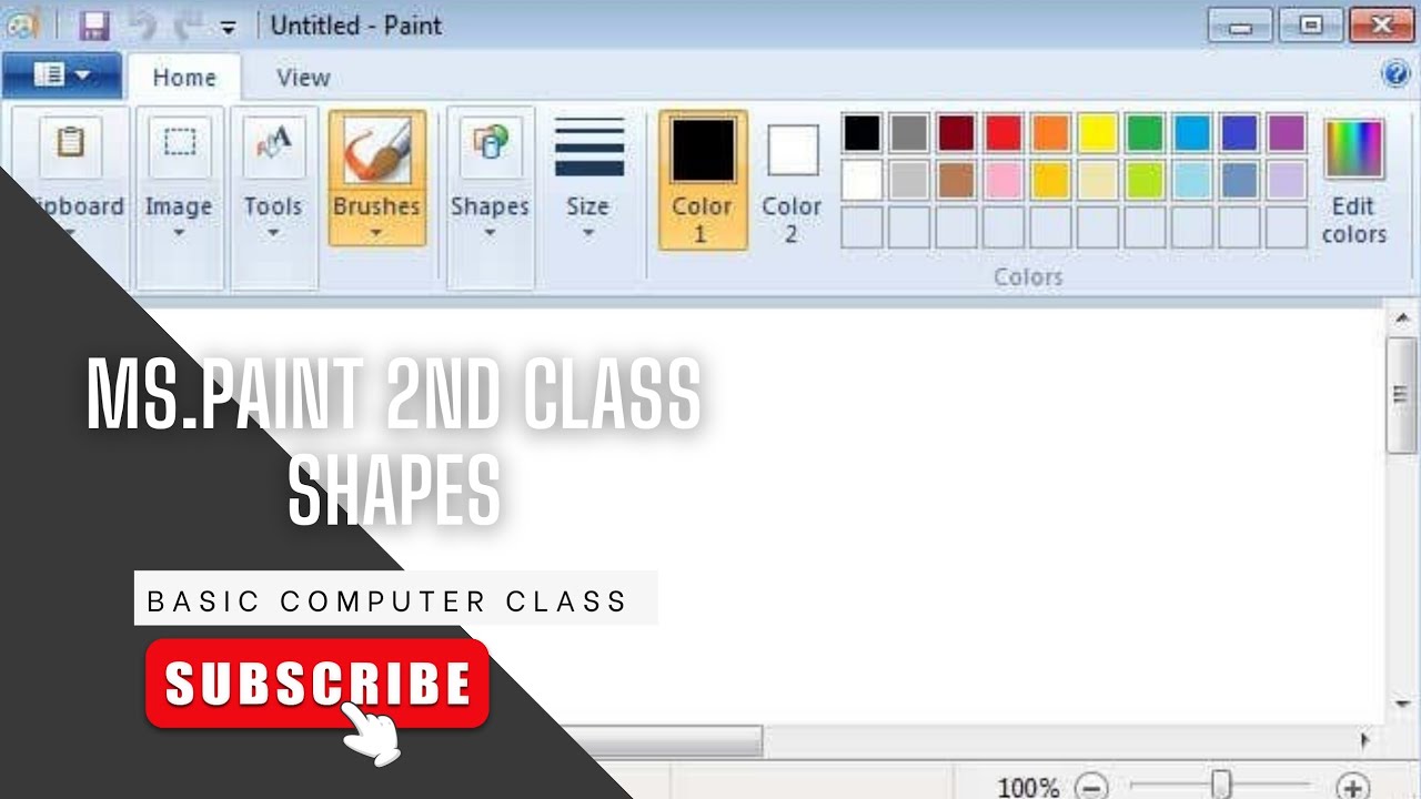 Ms paint shape use. - YouTube