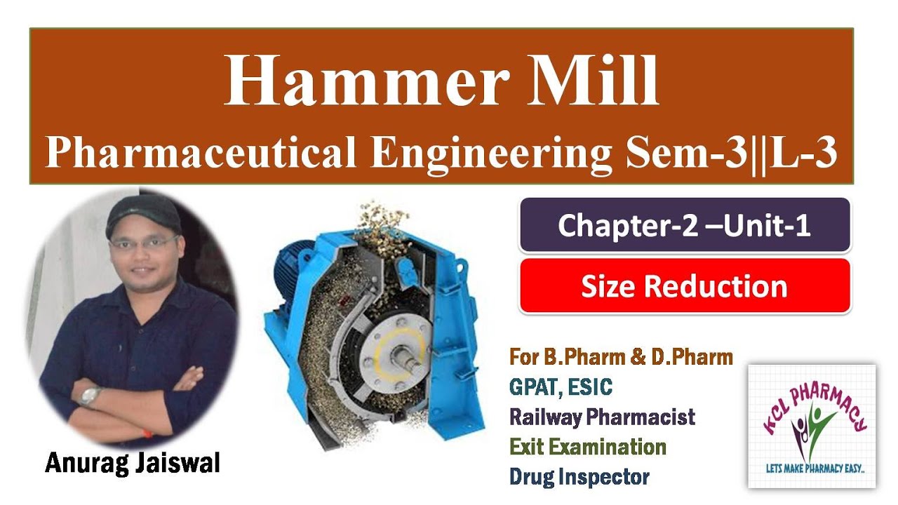 Hammer Mill || Chapter- Size Reduction || L-3 Unit-1 Pharma engineering ...