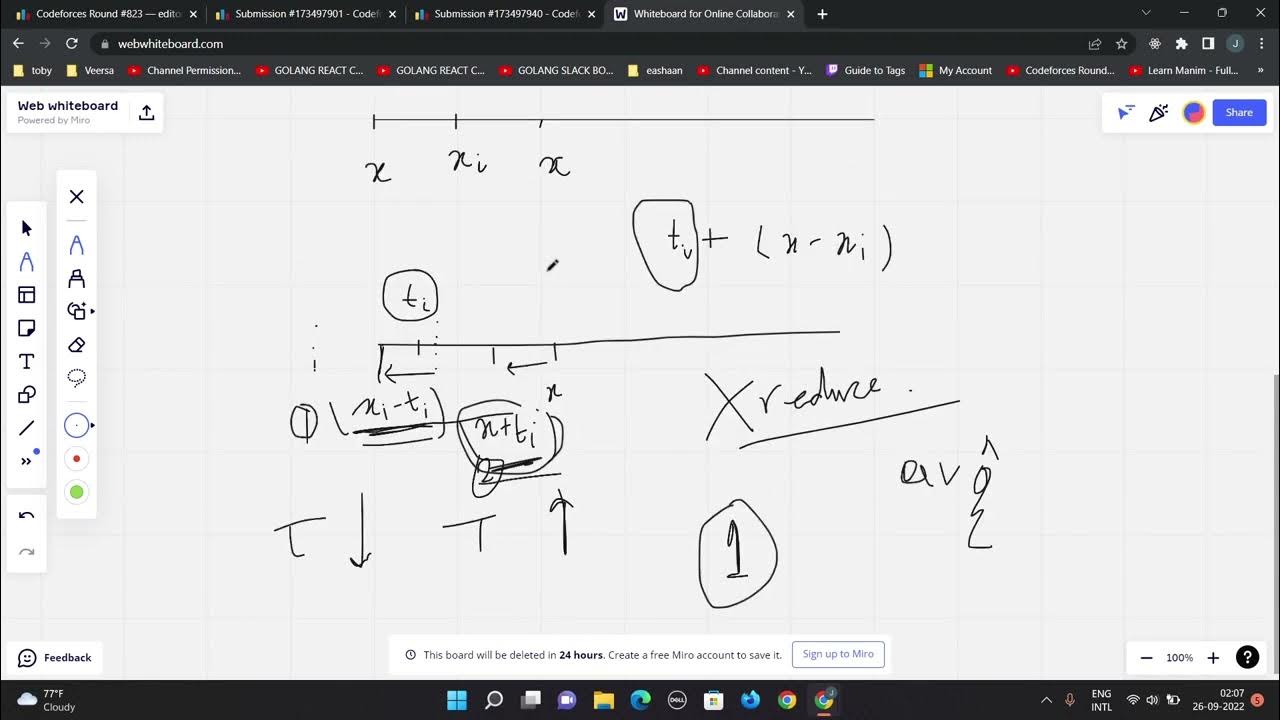 Codeforces Round 823 Div 2 Problem B Meeting On The Line Youtube