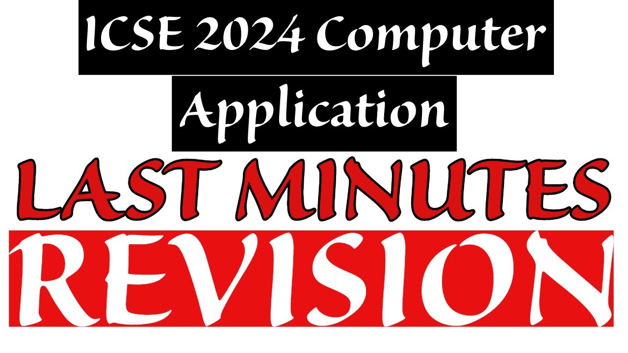 ICSE COMPUTER 2024: 30 MCQ MARATHON 🔥+ Revision | ALL Chapters ...