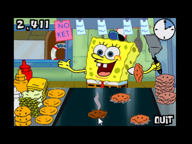 Spongebob Flipping Burgers
