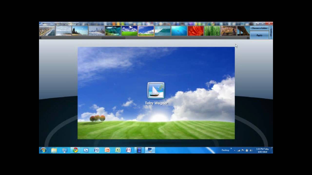 Windows 7 Logon Background Changer - YouTube
