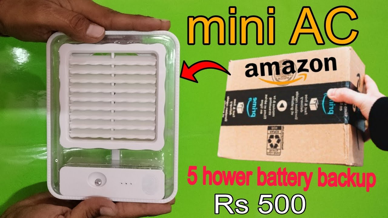 portable mini AC unboxing review Amazon || battery AC from room मात्र ...