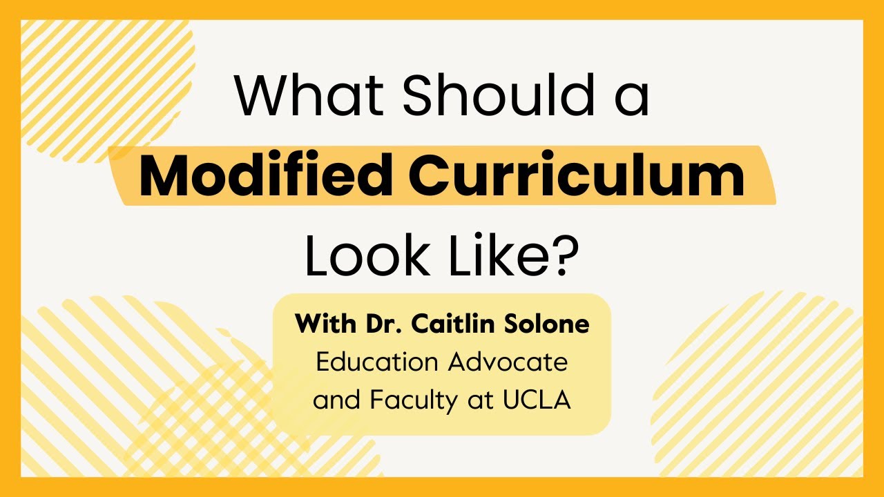 What Should a Modified Curriculum Look Like? - YouTube