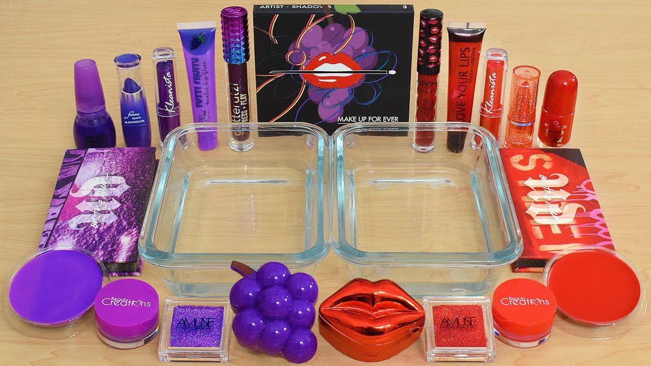 Grape Slime ASMR - Mixing Makeup into Satisfying Slime - My Best Slime ...