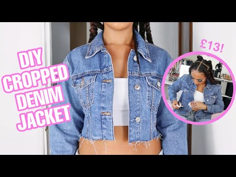 DIY CROPPED DISTRESSED DENIM JACKET | Upcycle Old Clothes From Basic to ...