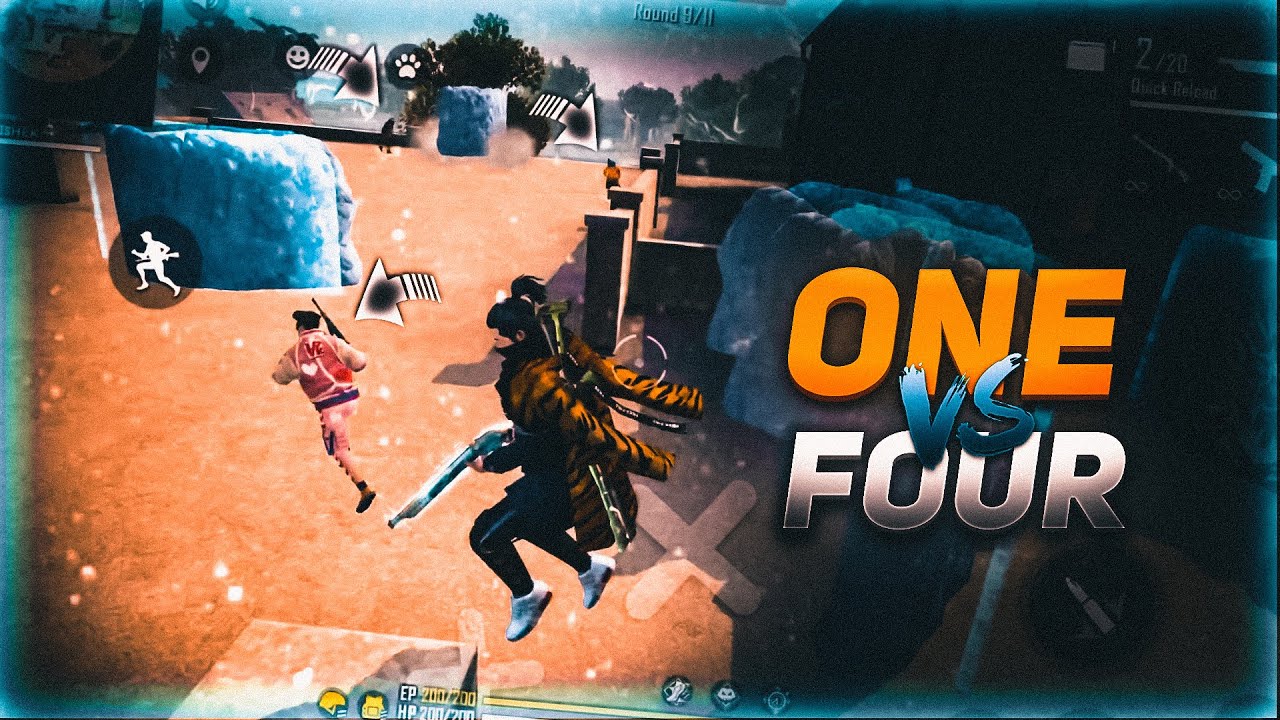 1 ME 4 Unknown Players || Clash Squad 1 vs 4 Challenge|| Shocked ...