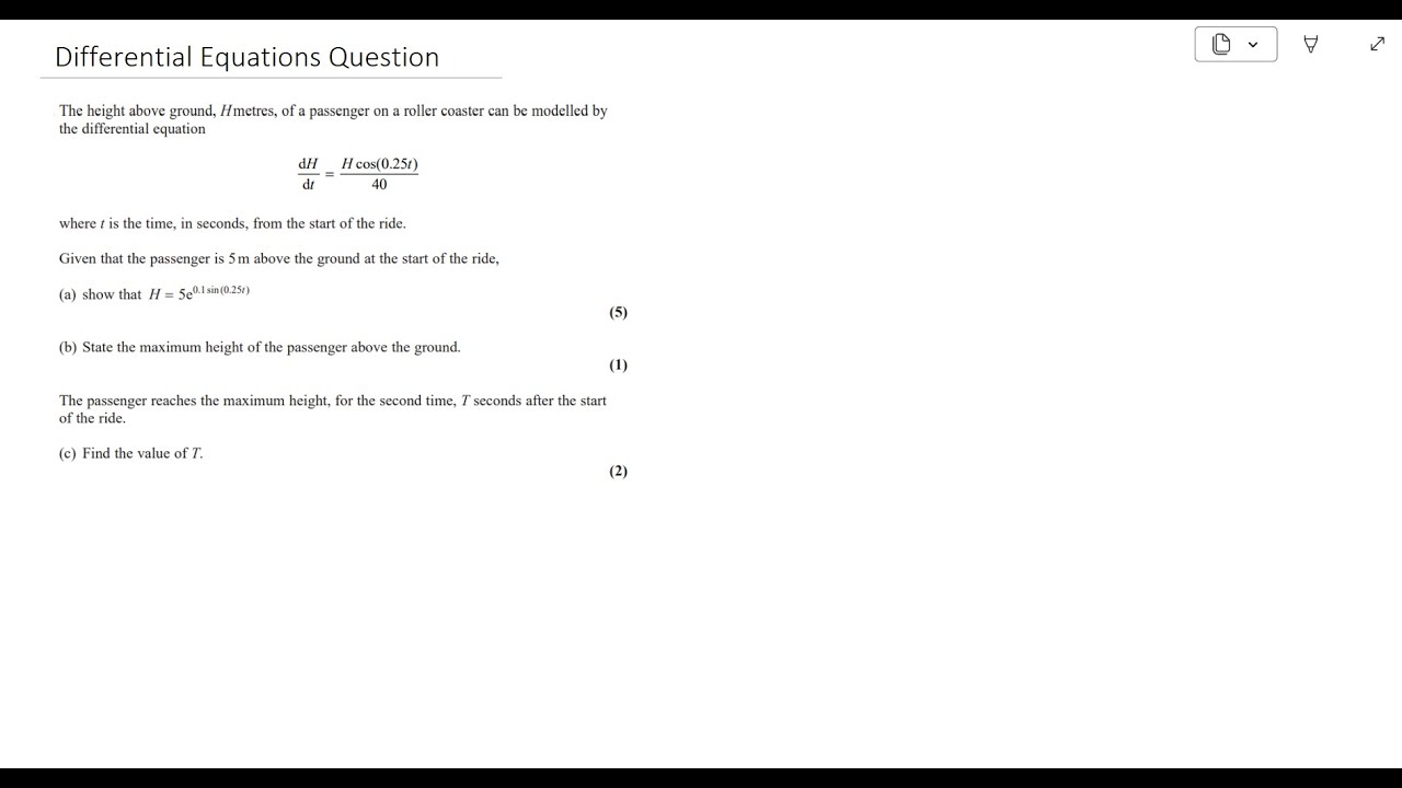 A-level Maths Differential Equations overview + Edexcel 2018 Pure Paper 1 Q10 - YouTube