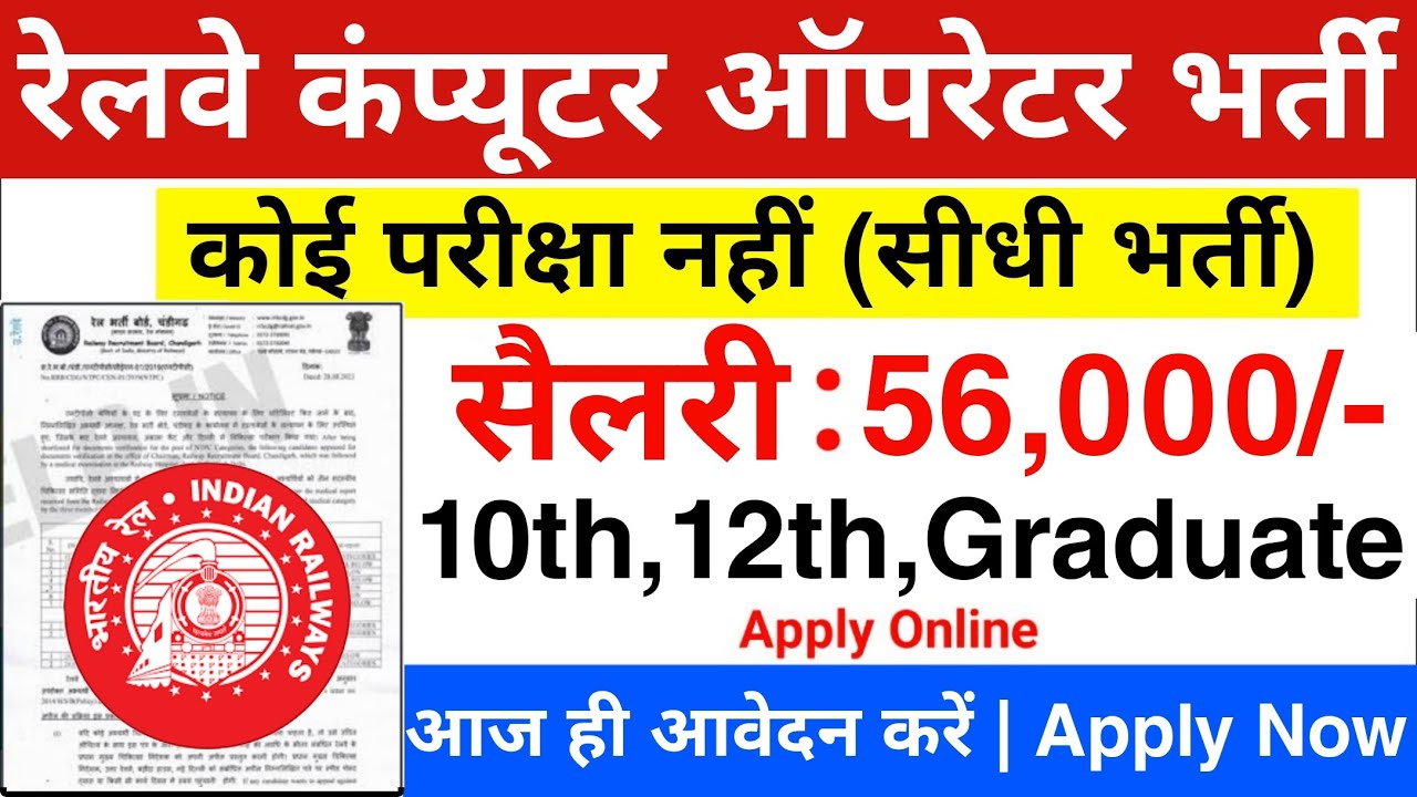 Railway RRB Computer Operator Vacancy 2024 🔥 3371 Post 🔥 RRB Computer ...