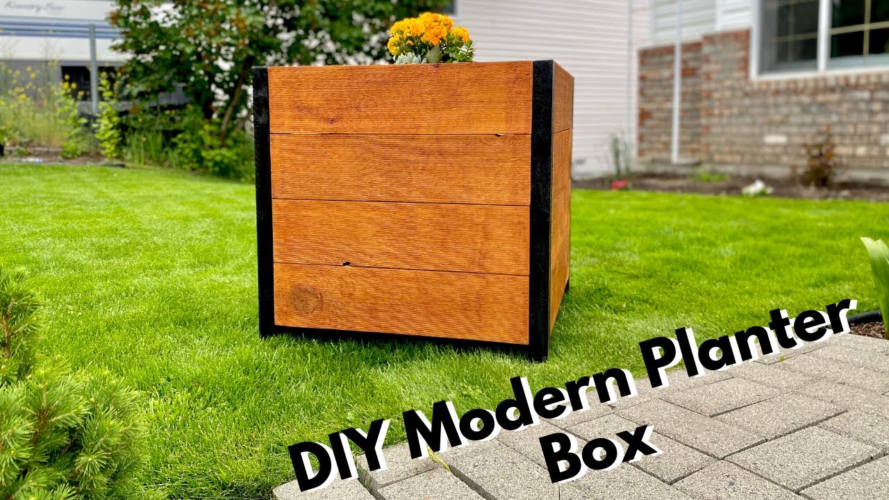 Modern DIY Planter box - YouTube