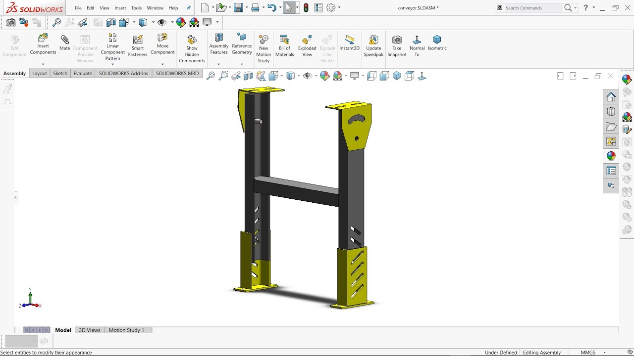 How to design Conveyor Stand #117 |Industrial design||SolidWorks ...