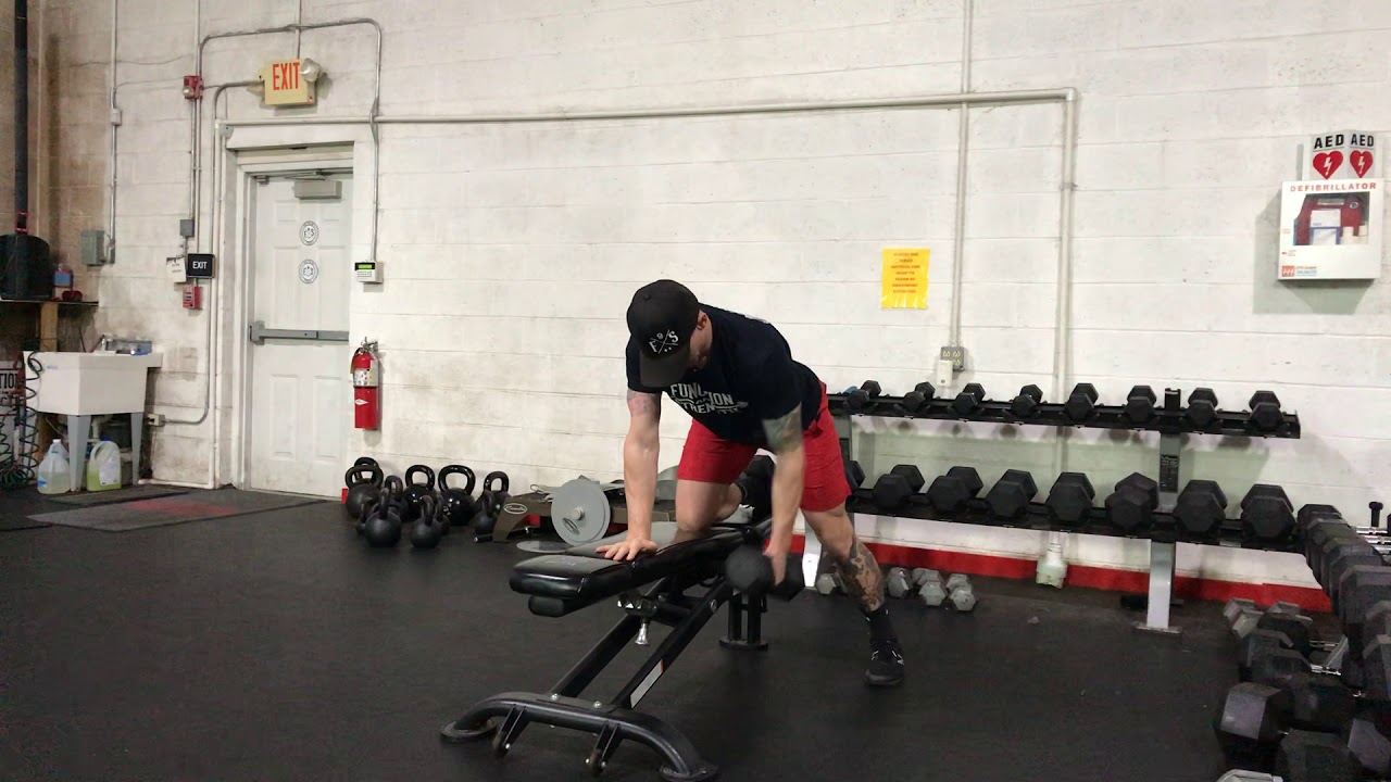 Hand and knee supported dumbbell row - YouTube