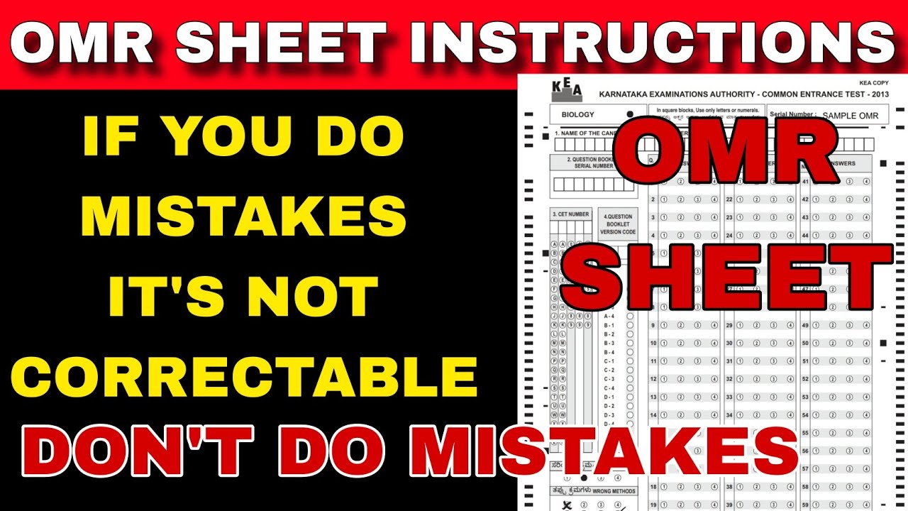 HOW TO FILL OMR SHEET IN KCET 2024|OMR SHEET FILLING GENERAL ...