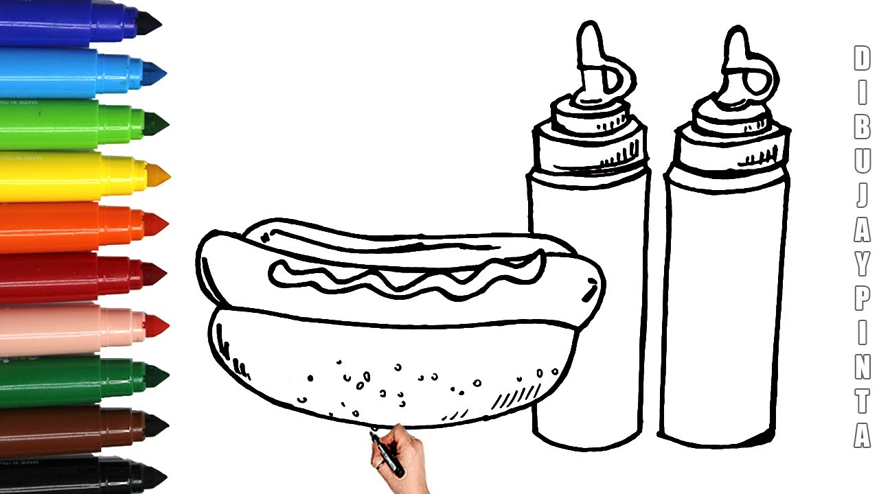 Cómo Dibujar PERRITO CALIENTE | HOT DOG | PERRO CALIENTE🌭🌭🌭 Fácil para ...