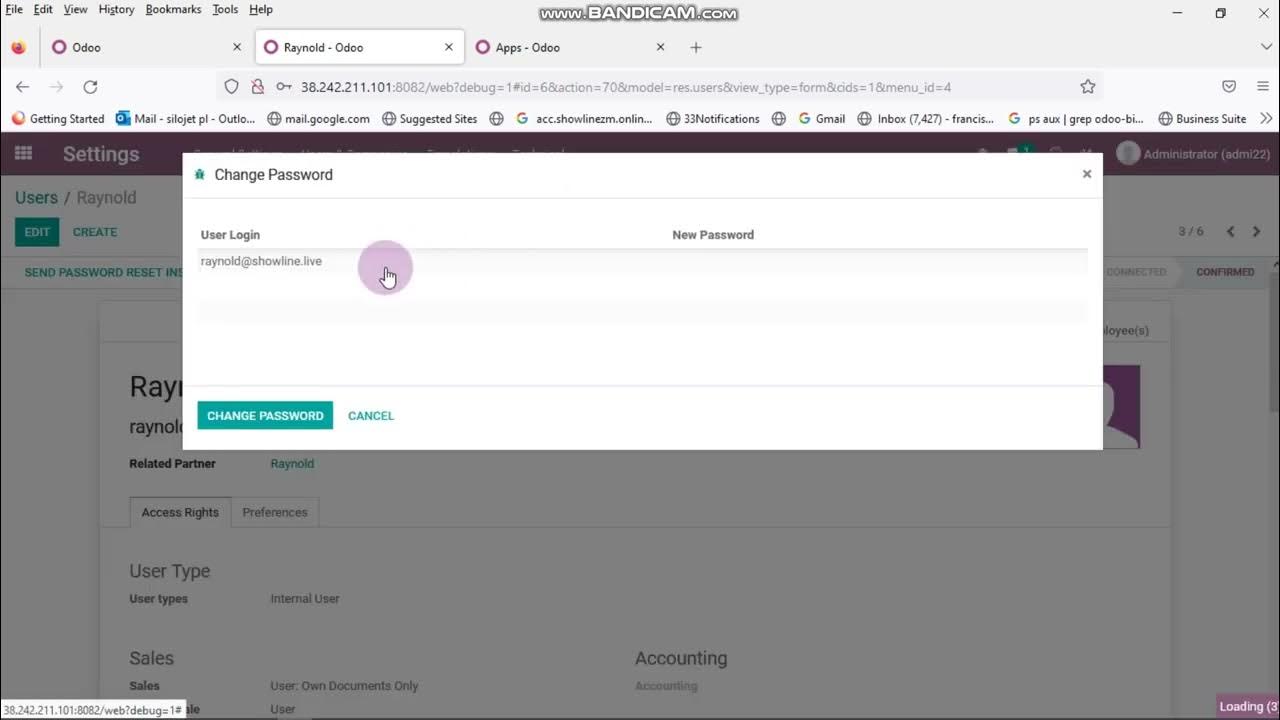 Changing or Updating Passwords in Odoo - YouTube