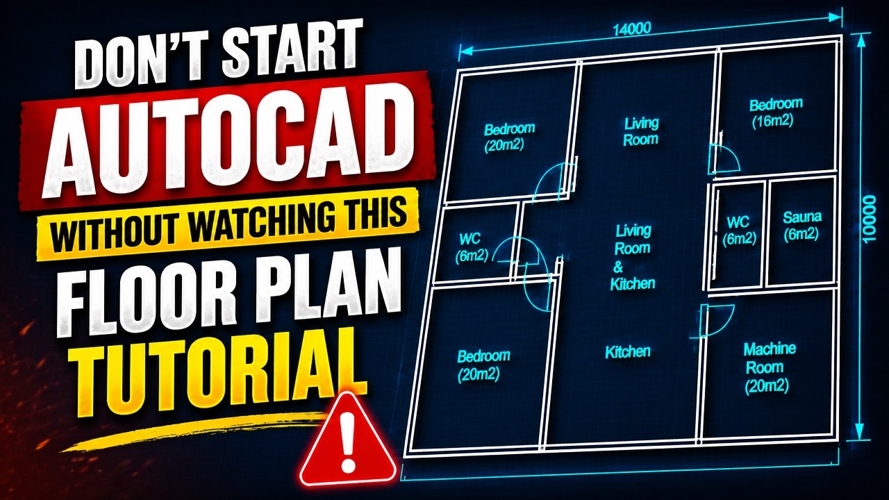 Drawing a Simple Floor Plan using AutoCAD 2020 (Step-By-Step Tutorial ...