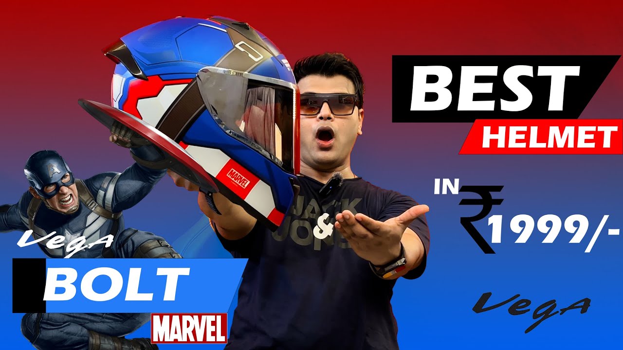 New Vega Bolt Captain America Marvel Edition😍Best Budget Helmet under ...
