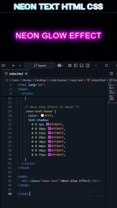 Neon Glow Text Animation With Pure CSS - YouTube