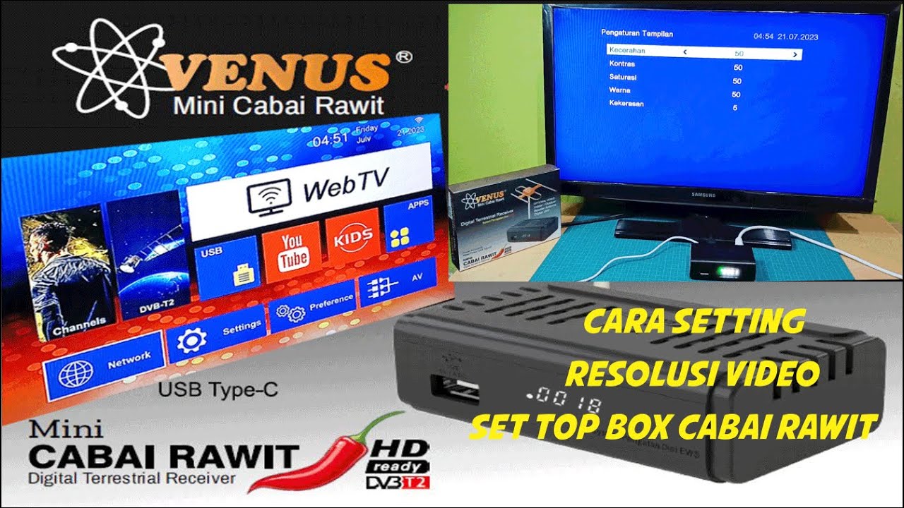 CARA SETTING RESOLUSI VIDEO DI VENUS MINI SET TOP BOX CABAI RAWIT - YouTube