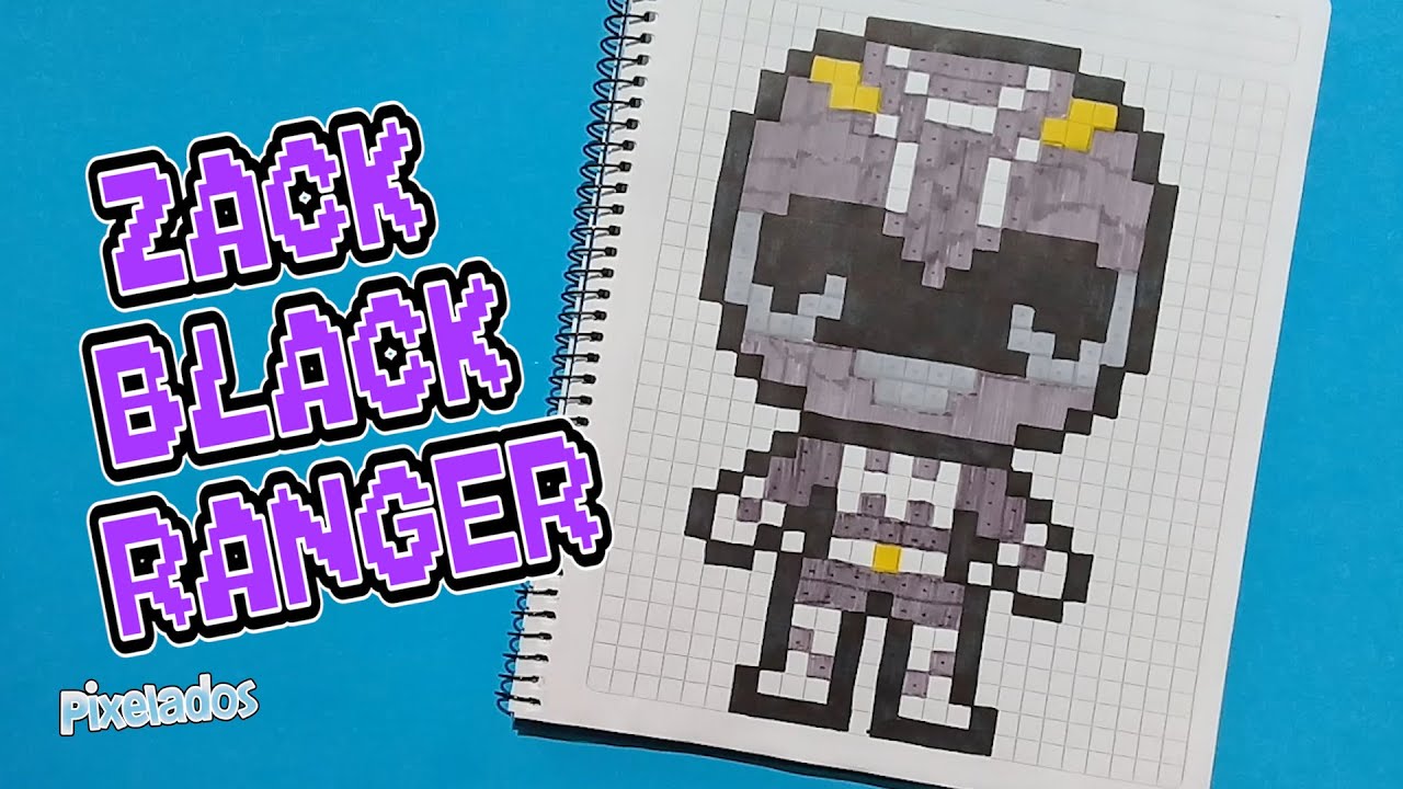 COMO DIBUJAR ZACK - BLACK RANGER - MIGHTY MORPHIN POWER RANGER PIXEL ...