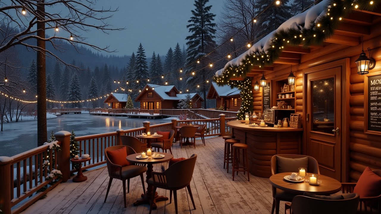New Year's Space at a Cozy Winter Cafe with Relaxing Holiday Jazz to ...