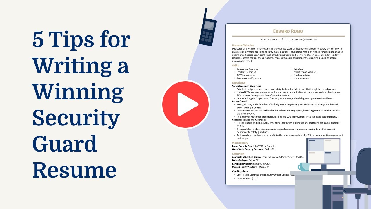 5 Tips for Writing a Winning Security Guard Resume - YouTube