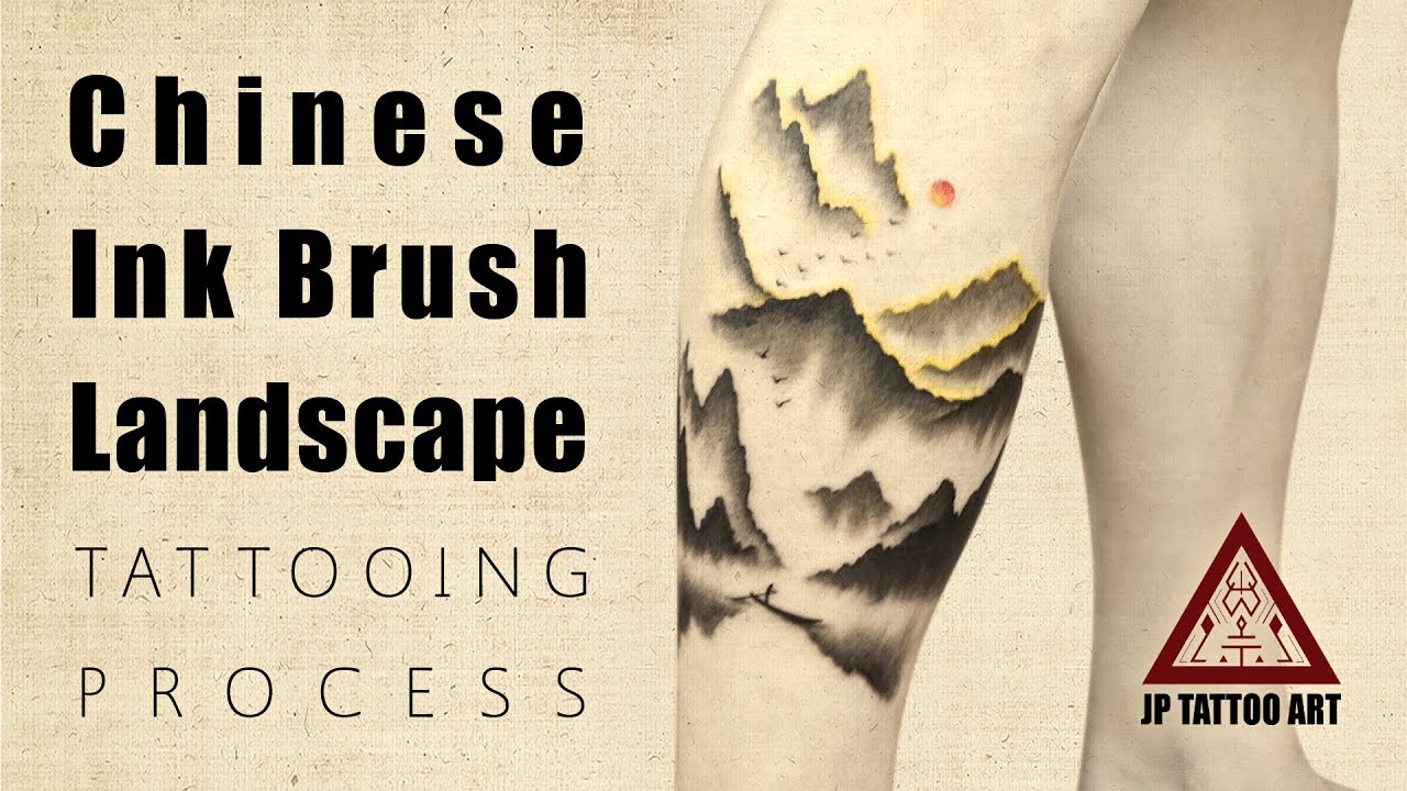 Chinese Ink Brush Landscape｜Chinese Painting｜Tattoo Process｜Joey Pang ...