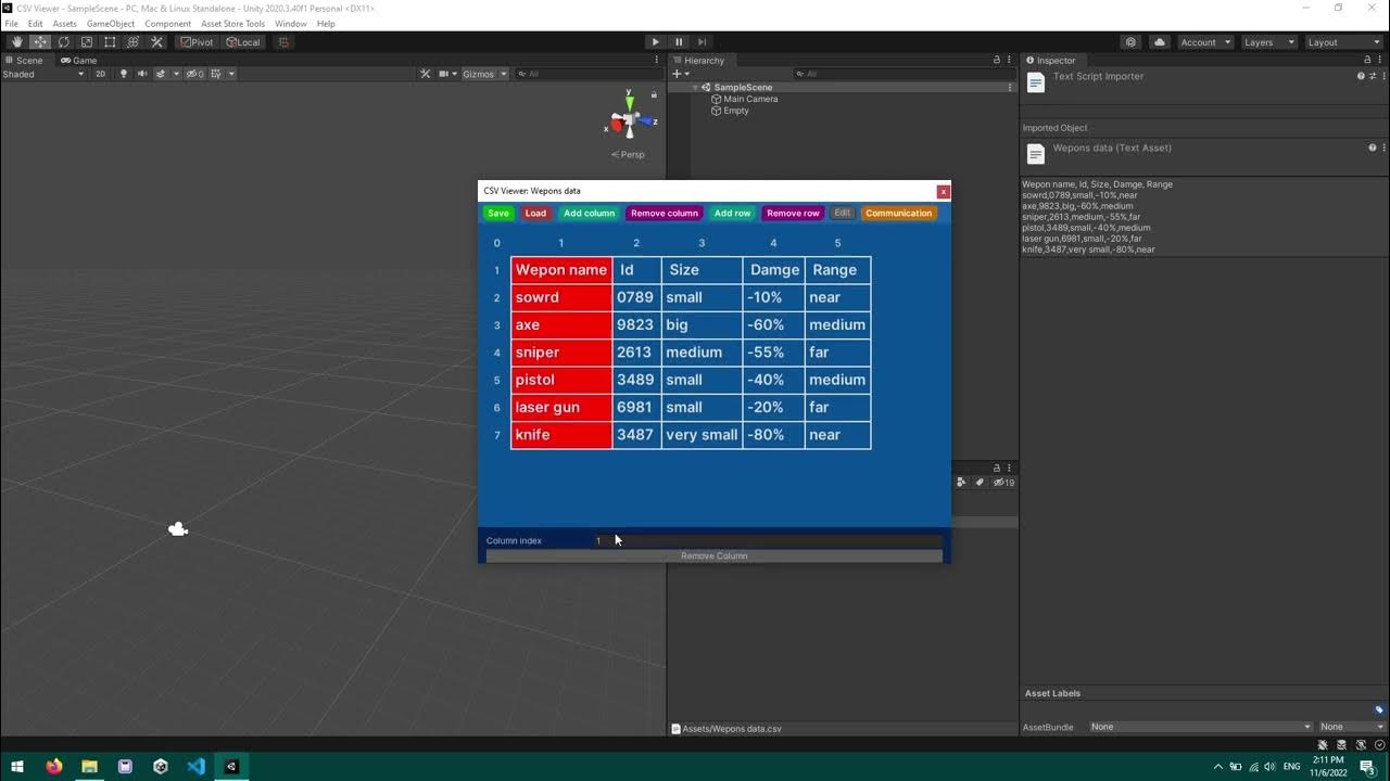 Import And Open .CSV Files In Unity - YouTube
