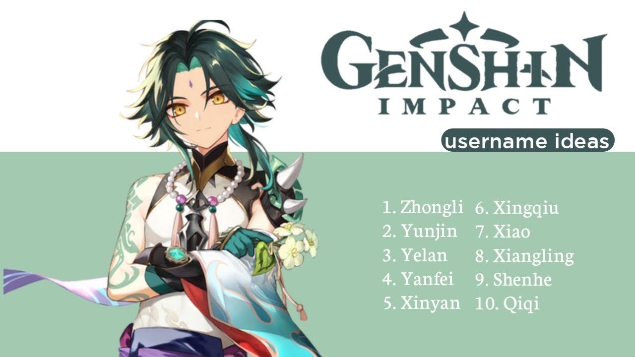 genshin impact liyue characters (username ideas) part 1 - YouTube