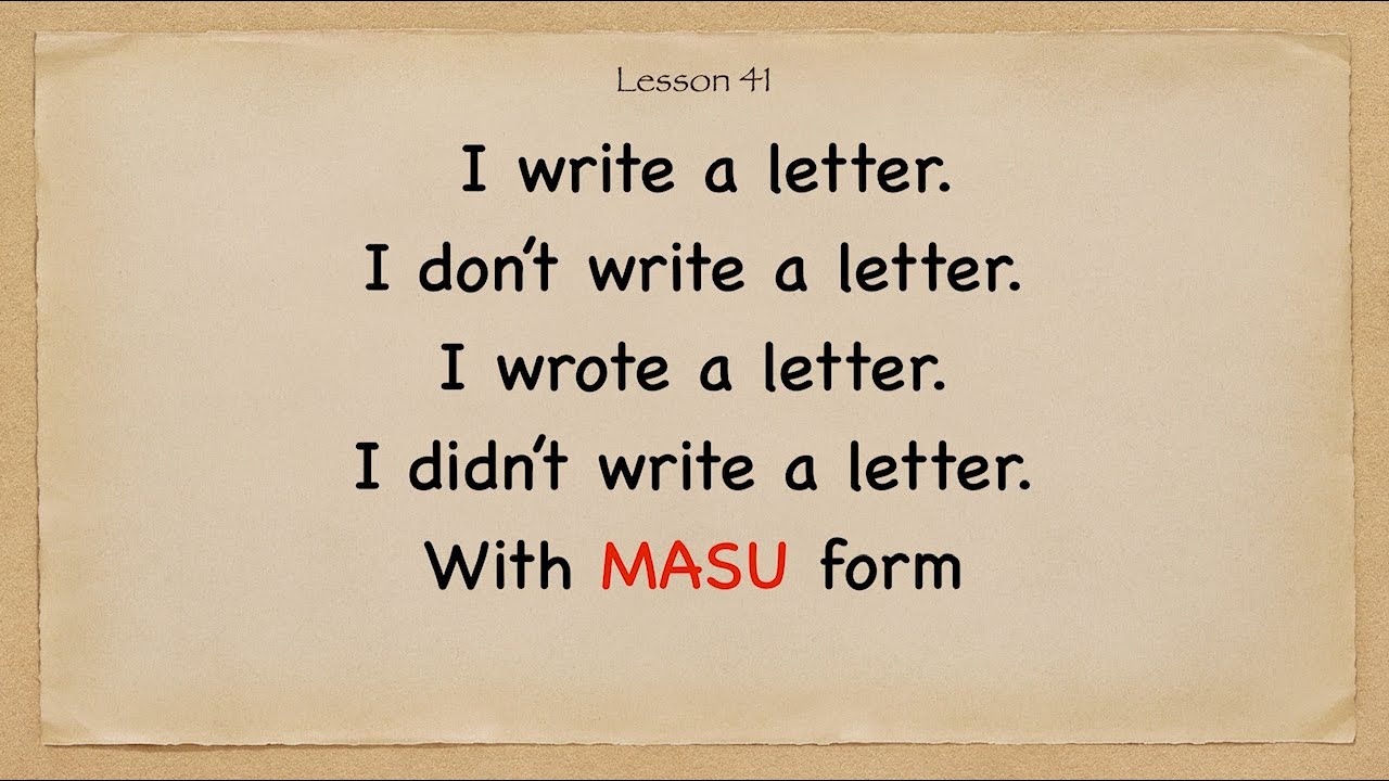 50.【with MASU form Japanese verbs】Japanese Lesson41 - YouTube