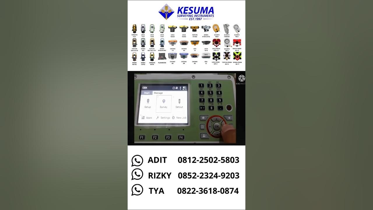 Part 1 dari 3 Cara Membuat Job di Total Station Leica TS03 PT KESUMA - YouTube