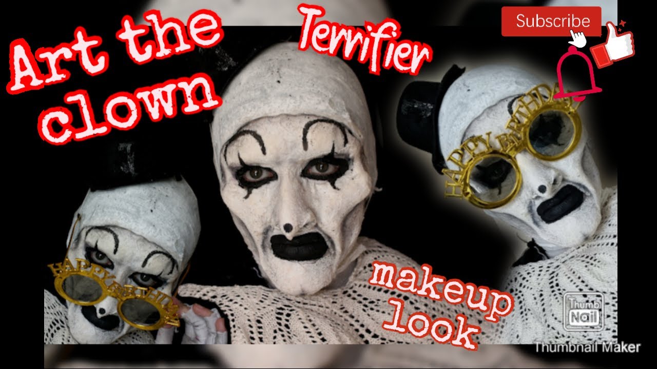 Art the clown (Terrifier) transformation makeup look tutorial - YouTube