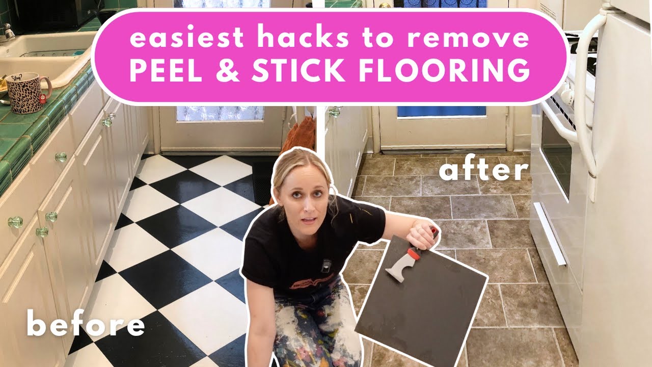 How to Remove Peel and Stick Floor Tiles (The EASIEST Method!) - YouTube