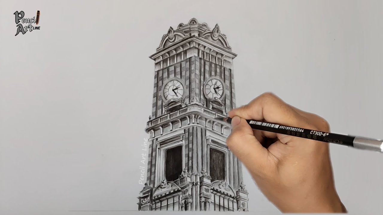 Easy sketch drawing | How to draw Clock Tower step by step ...