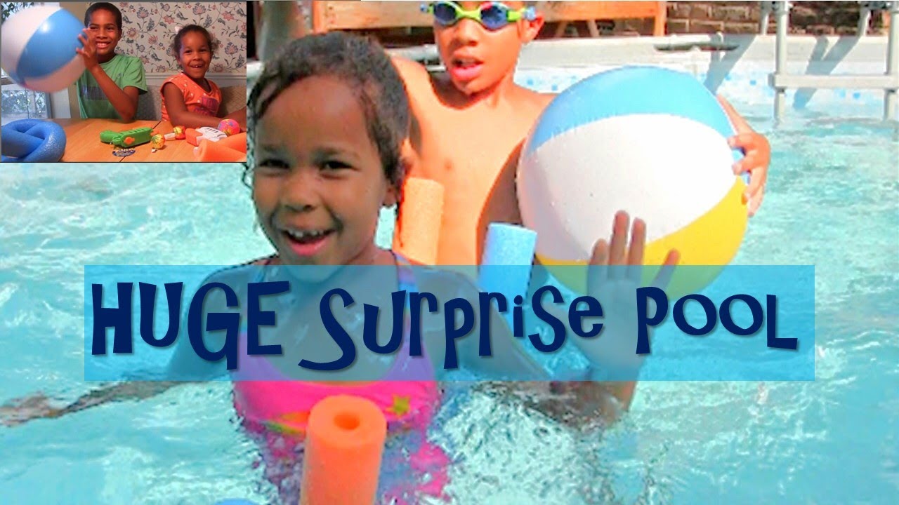 Huge Surprise Swimming Pool and Cannon Ball Splash! - YouTube