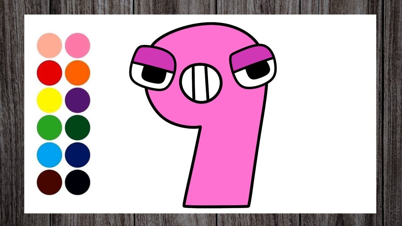 Number Lore Drawing | How to Draw Number Lore 9 Easy for Kids | Number ...