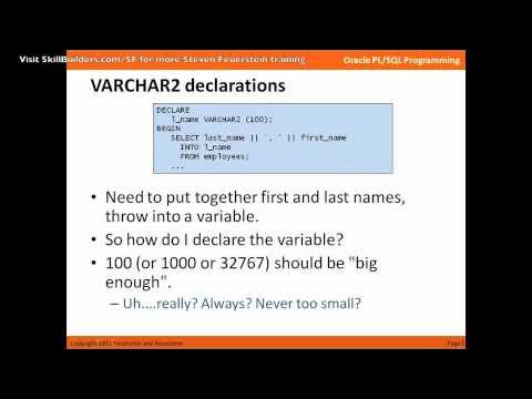 Steven Feuerstein Presents PL/SQL Best Practices: VARCHAR2 - YouTube