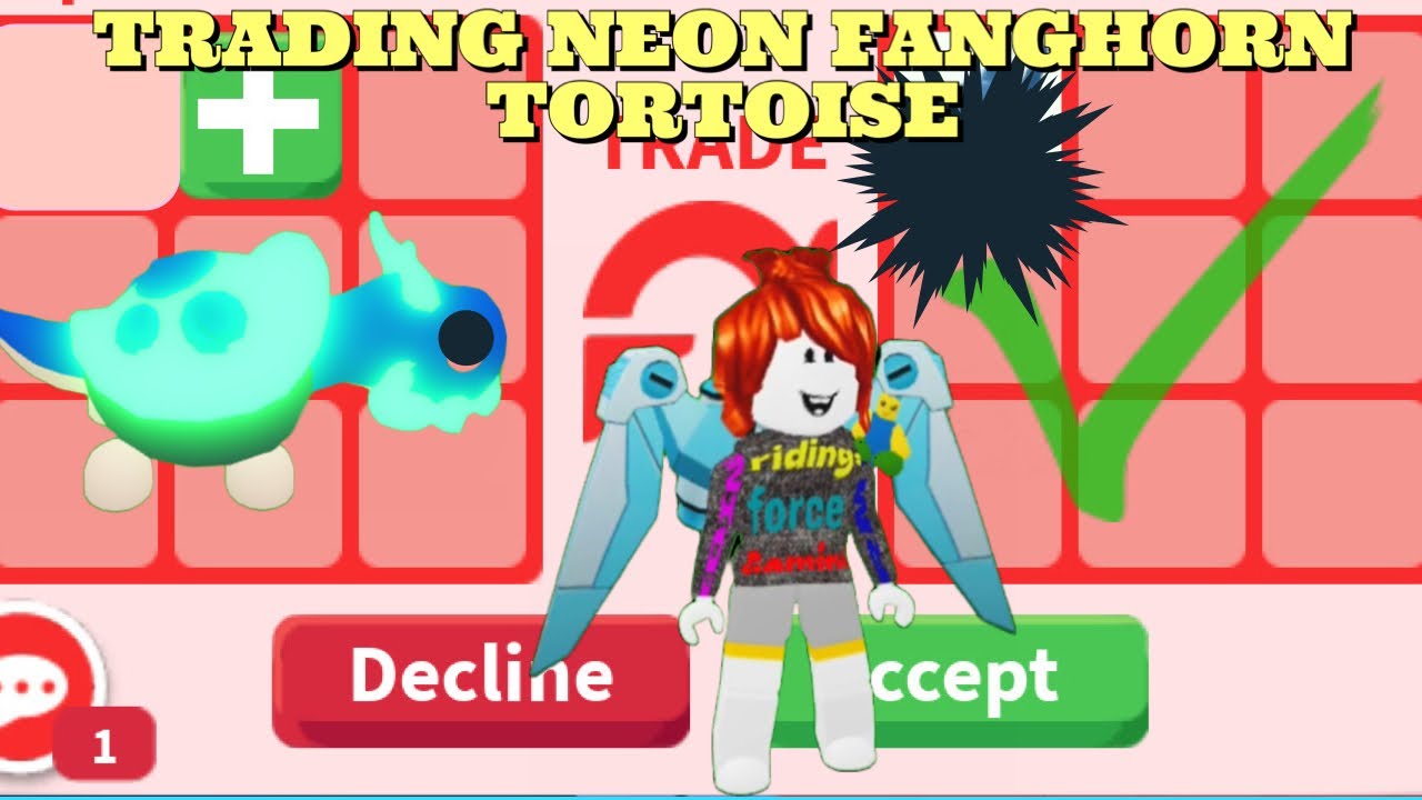 TRADING NEON FANGHORN TORTOISE ADOPT ME! ROBLOX - YouTube