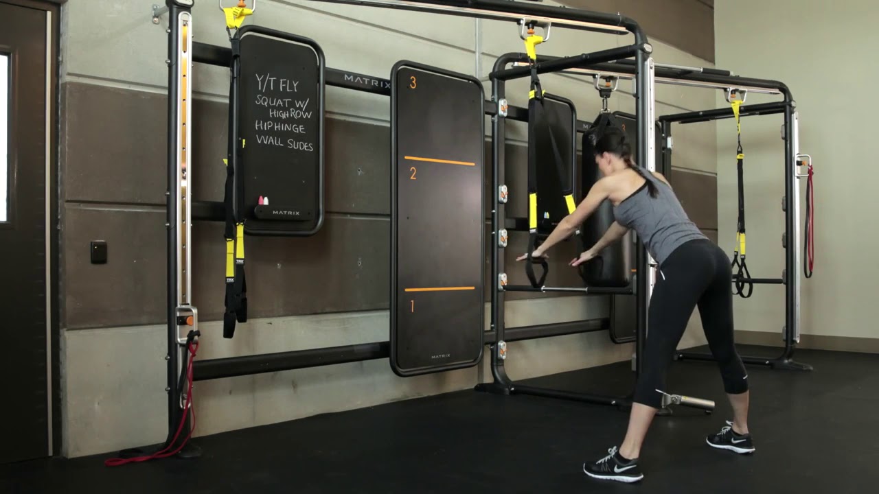 Matrix Fitness Connexus TRX Hip Hinge wide stance - YouTube