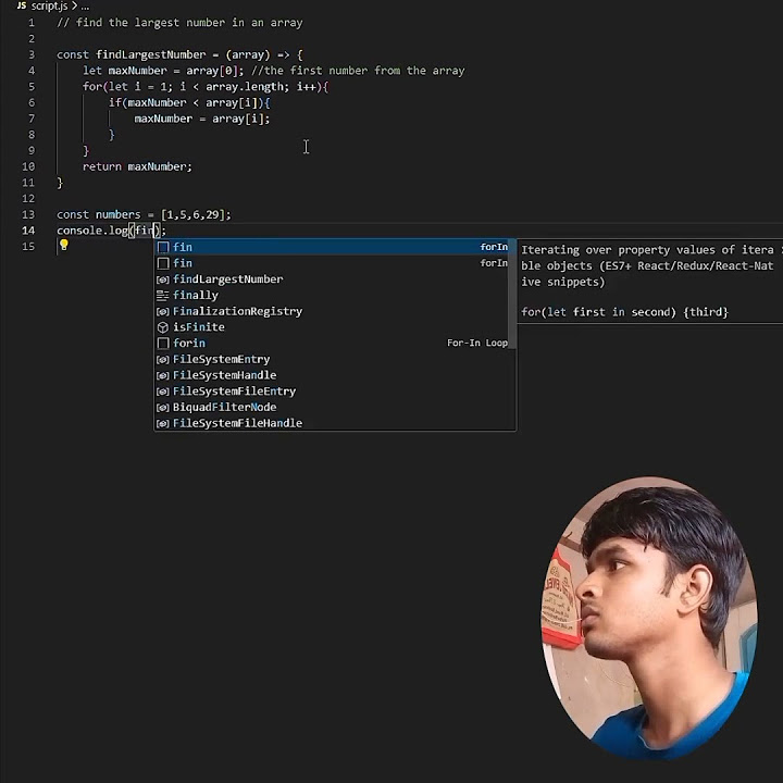 Largest number in an array problem solved #coding #programming #ytshorts #viralshorts - YouTube
