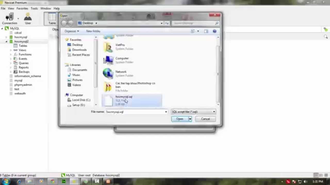 Quản lý CSDL MySQL với phần mềm NAVICAT - YouTube