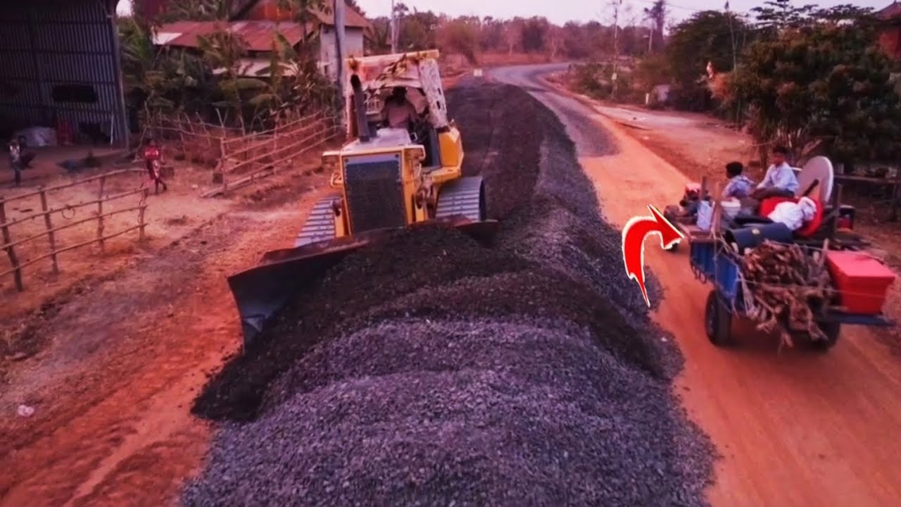 the best bulldozer.Working actively.Pushing rocks until night.Please ...