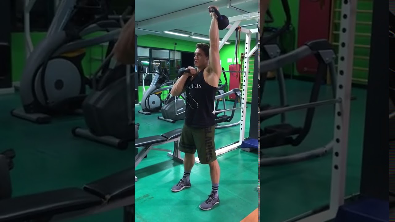 Standing Single Arm KB Press w/ KB Front Rack Hold - YouTube