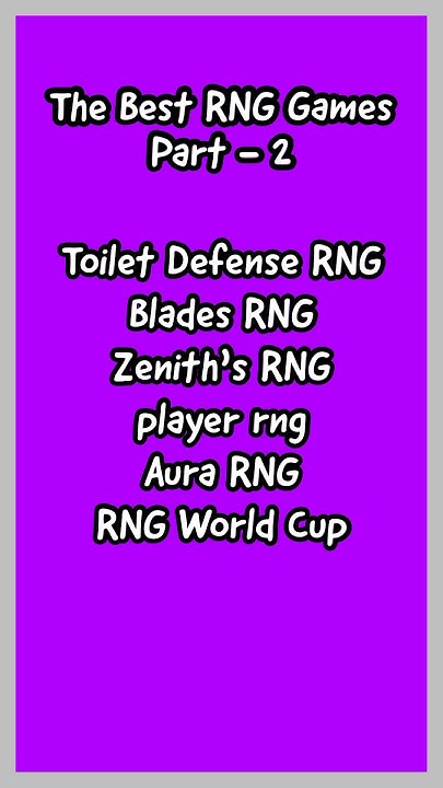 The Best RNG Games Part - 2 #short #roblox - YouTube