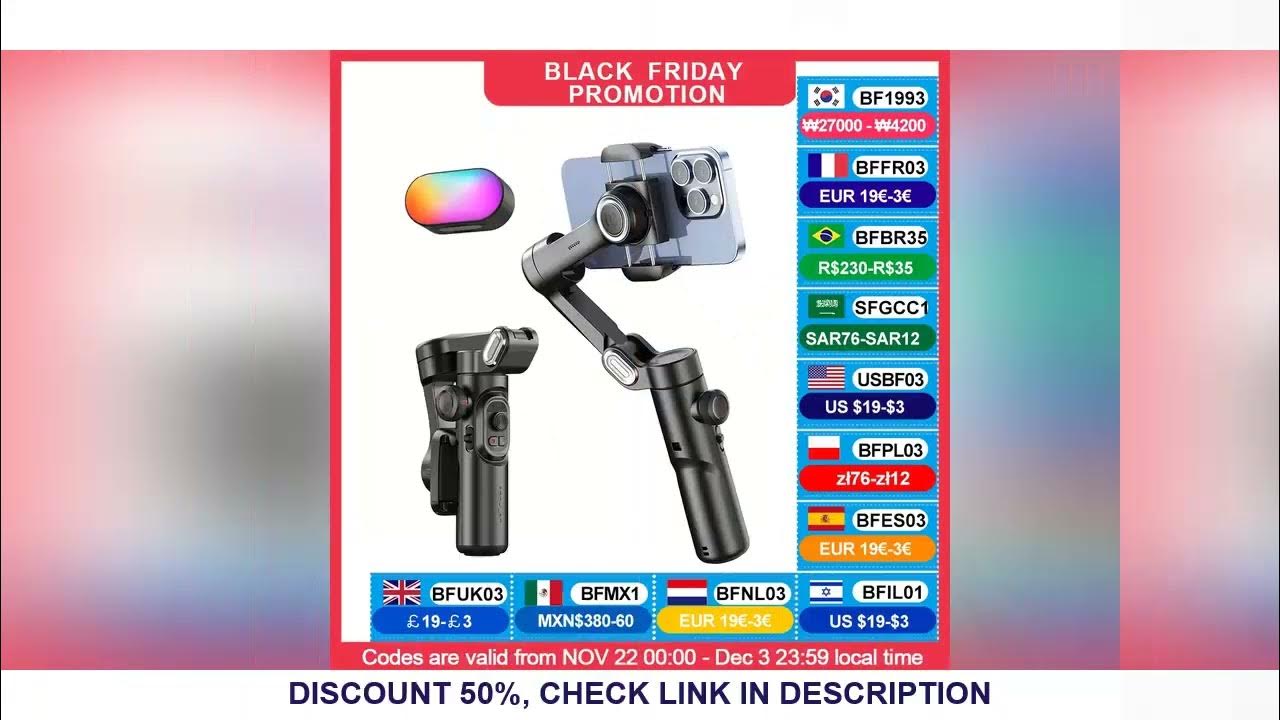 AOCHUAN 3-Axis Handheld Gimbal Stabilizer for Smartphone with Fill ...