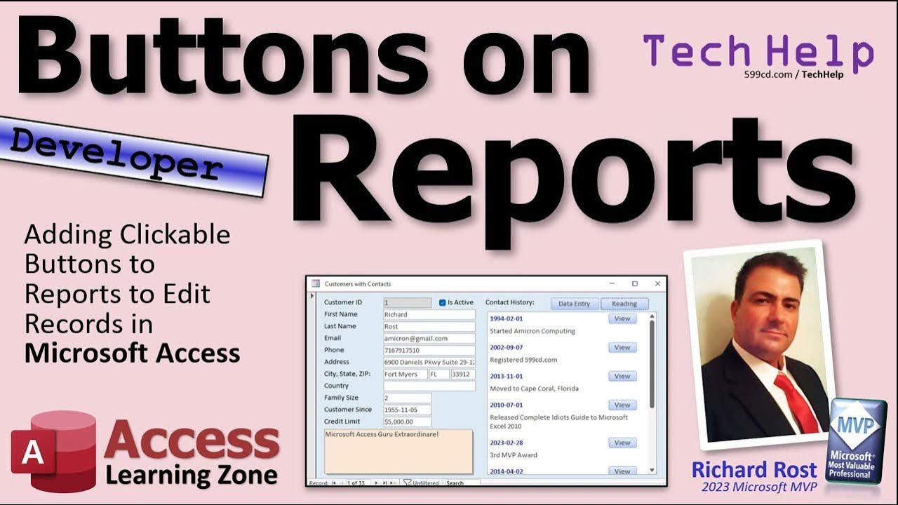 Adding Clickable Buttons to Reports to Edit Records in Microsoft Access ...