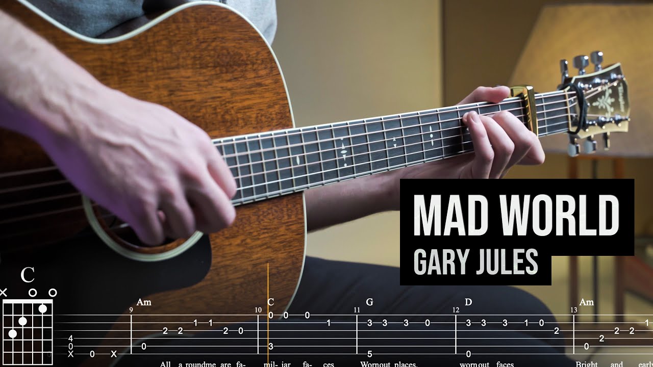 Mad World ⎥ Fingerstyle Guitar (tab tutorial) - YouTube