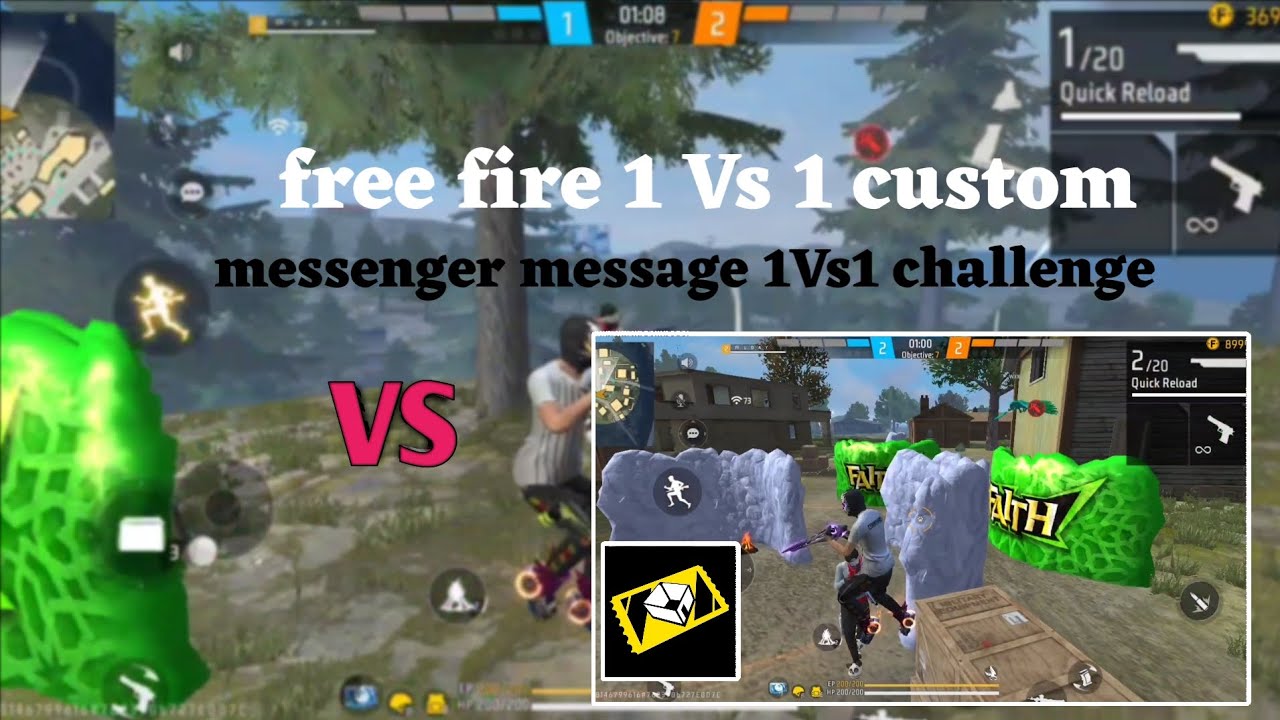 one short custom 1 VS 1 | free fire gaming 1 Vs 1 🤯 messenger message ...