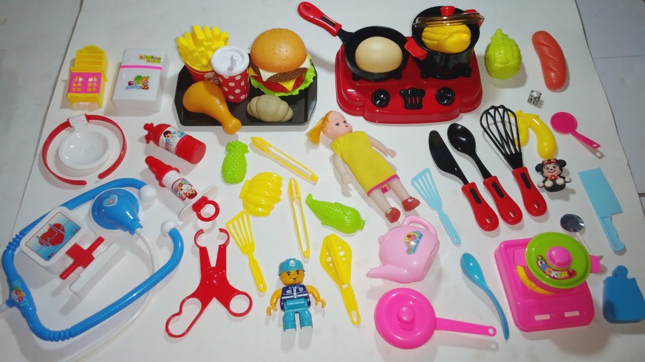 Unboxing Miniature Plastic Full Kitchen Set Collection | Toy Cooking ...