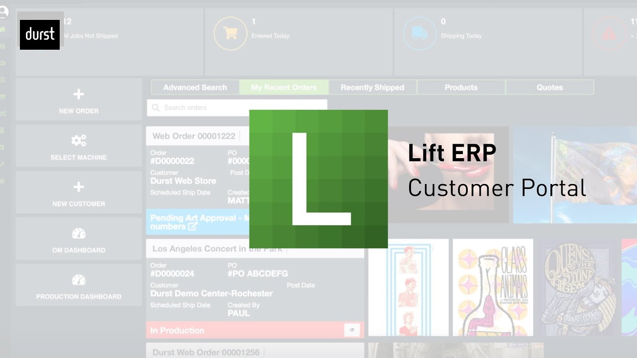 ERP/MIS Printing Software - Durst Lift ERP: Customer Portal - YouTube